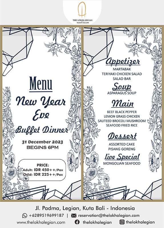 Lunch & Dinner Menu – The Lokha Legian Resort and Spa